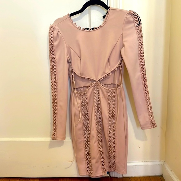 Dresses | Blush Pink Bodycon Dress With Cutouts | Poshmark